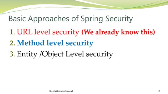 Spring method-level-secuirty | PPTX