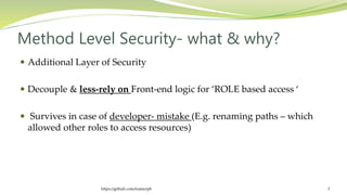 Spring method-level-secuirty | PPTX