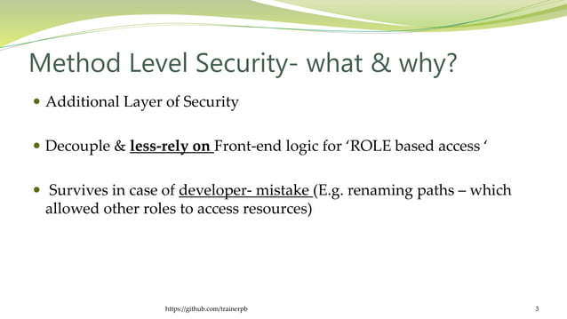 Spring method-level-secuirty | PPTX