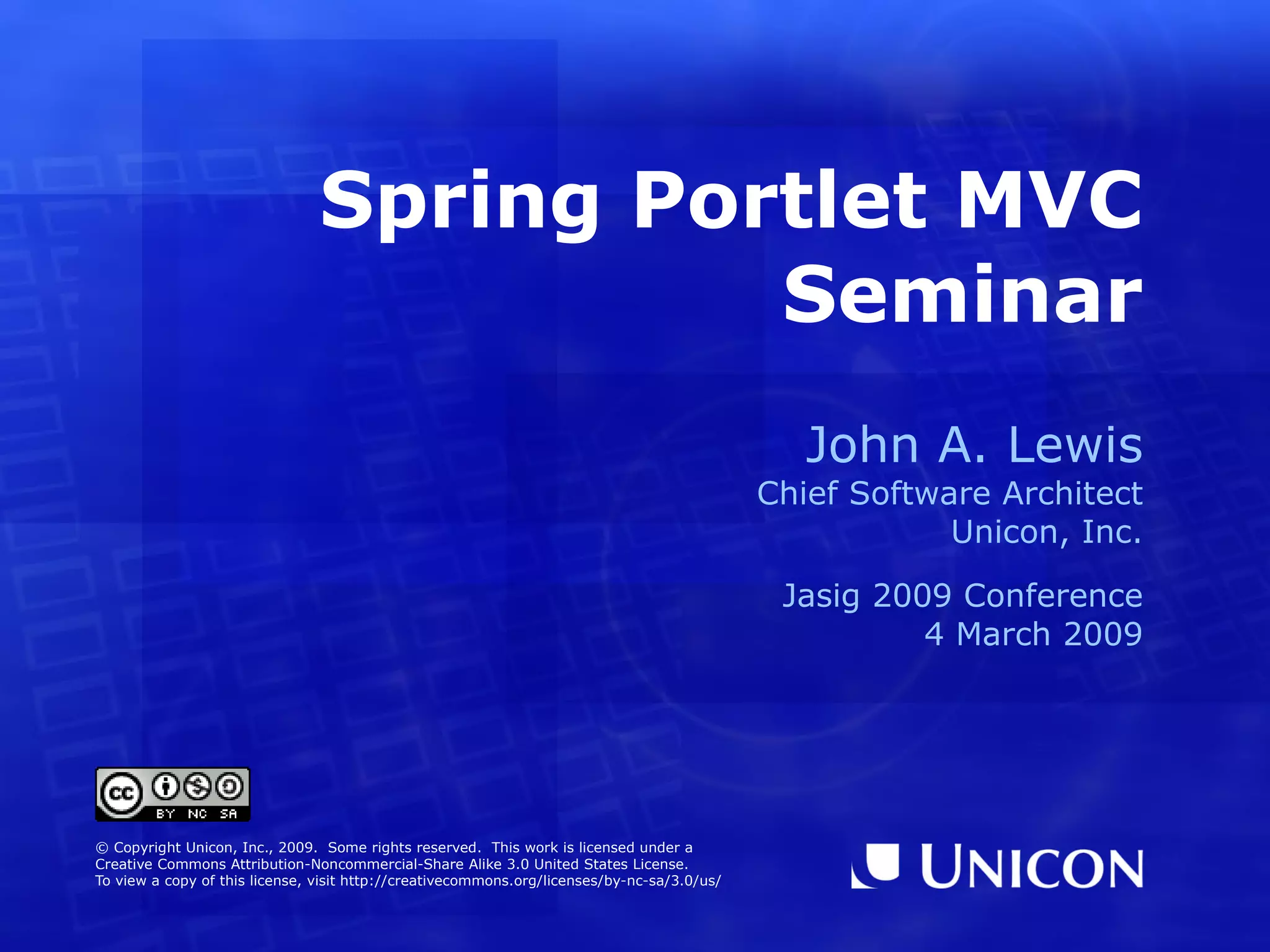 Sprint Portlet Mvc Seminar Ppt