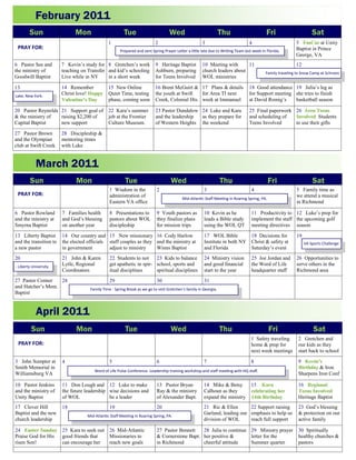 Spring Prayer Letter ( Feb Apr) | PDF