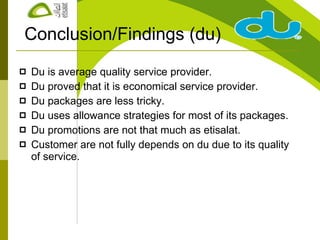 Comparing pricing strategies Etisalat VS dU | PPT