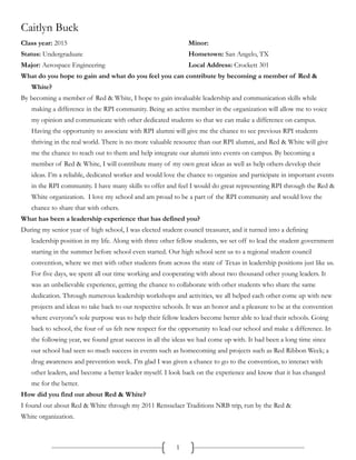 Red & White Student Organization - Sample Applications | PDF | Events