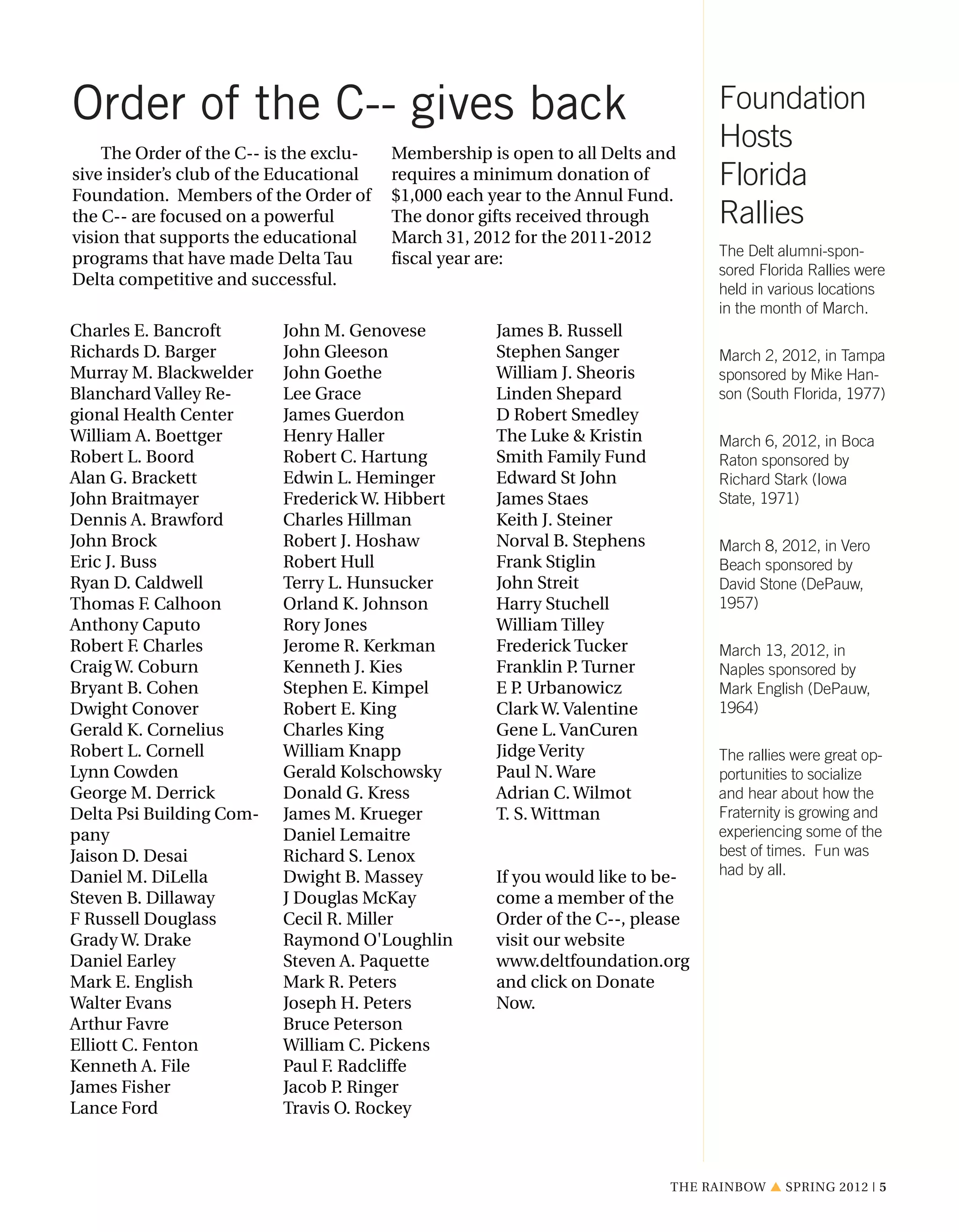 The Rainbow, Spring 2012 | PDF