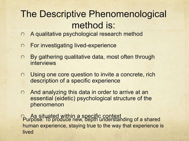 Phenomenological Psychological Research-Class Orientation | PPT