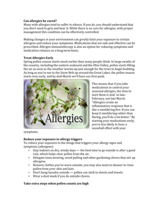 All about Spring seasonal allergies | PDF