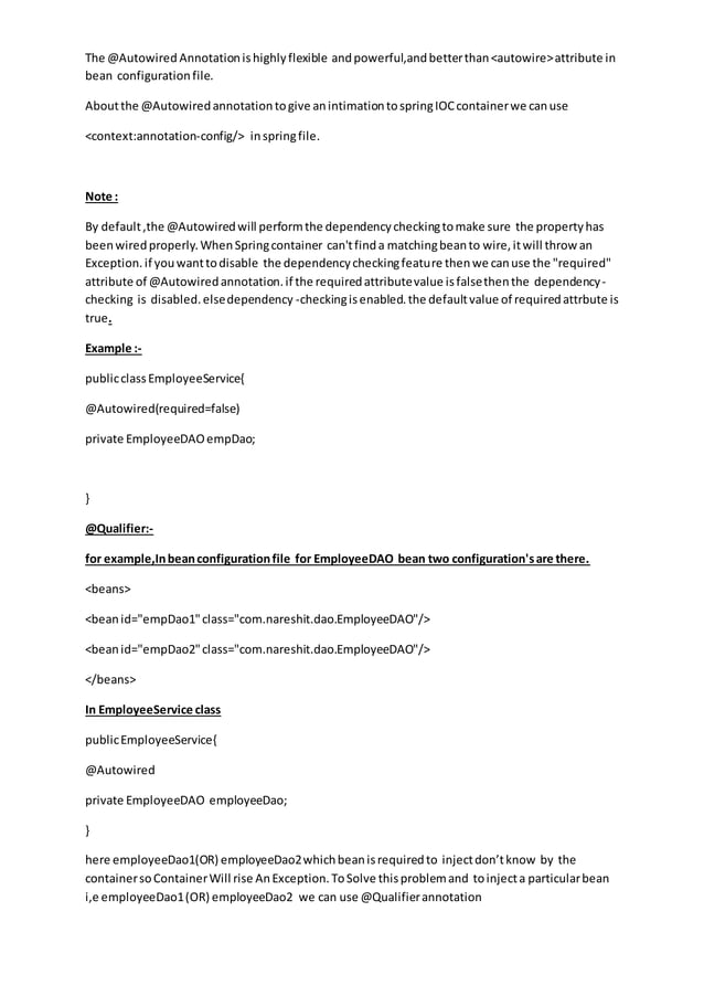 Spring annotations notes | PDF