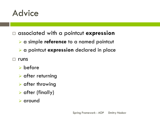 Spring Framework - AOP Spring Framework - AOP