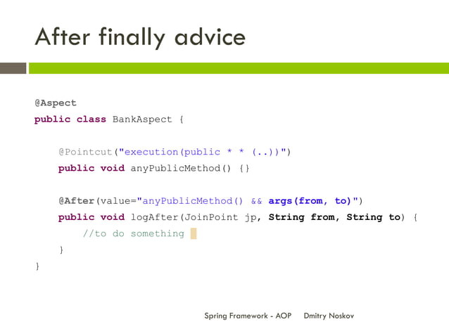 Spring Framework - AOP Spring Framework - AOP