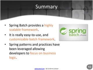 Spring Batch Introduction (and Bitbucket Project) | PDF