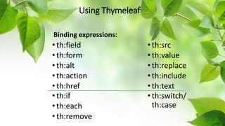Modern Java web applications with Spring Boot and Thymeleaf | PDF