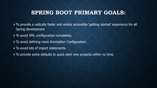 Spring boot | PPTX | Programming Languages | Computing