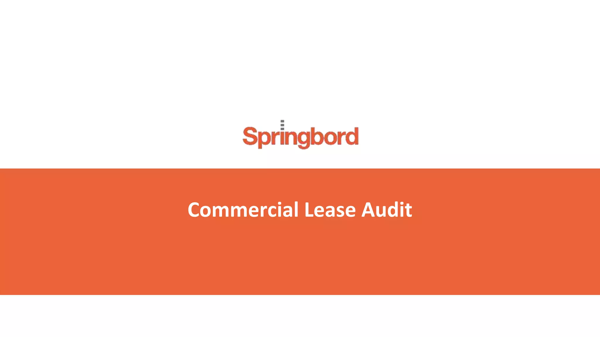 Commercial Lease Audit Services | PPTX | Real Estate Renting and Leasing | Real Estate