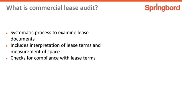 Commercial Lease Audit Services | PPTX | Real Estate Renting and Leasing | Real Estate