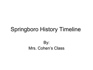 Springboro history timeline mrs. cohen | PPT