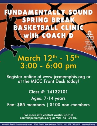 Spring break basketball clinic flyer | PDF | National & Civic Holidays ...
