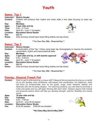 Leonia Recreation Spring Brochure 2018 | PDF