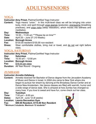 Leonia Recreation Spring Brochure 2018 | PDF
