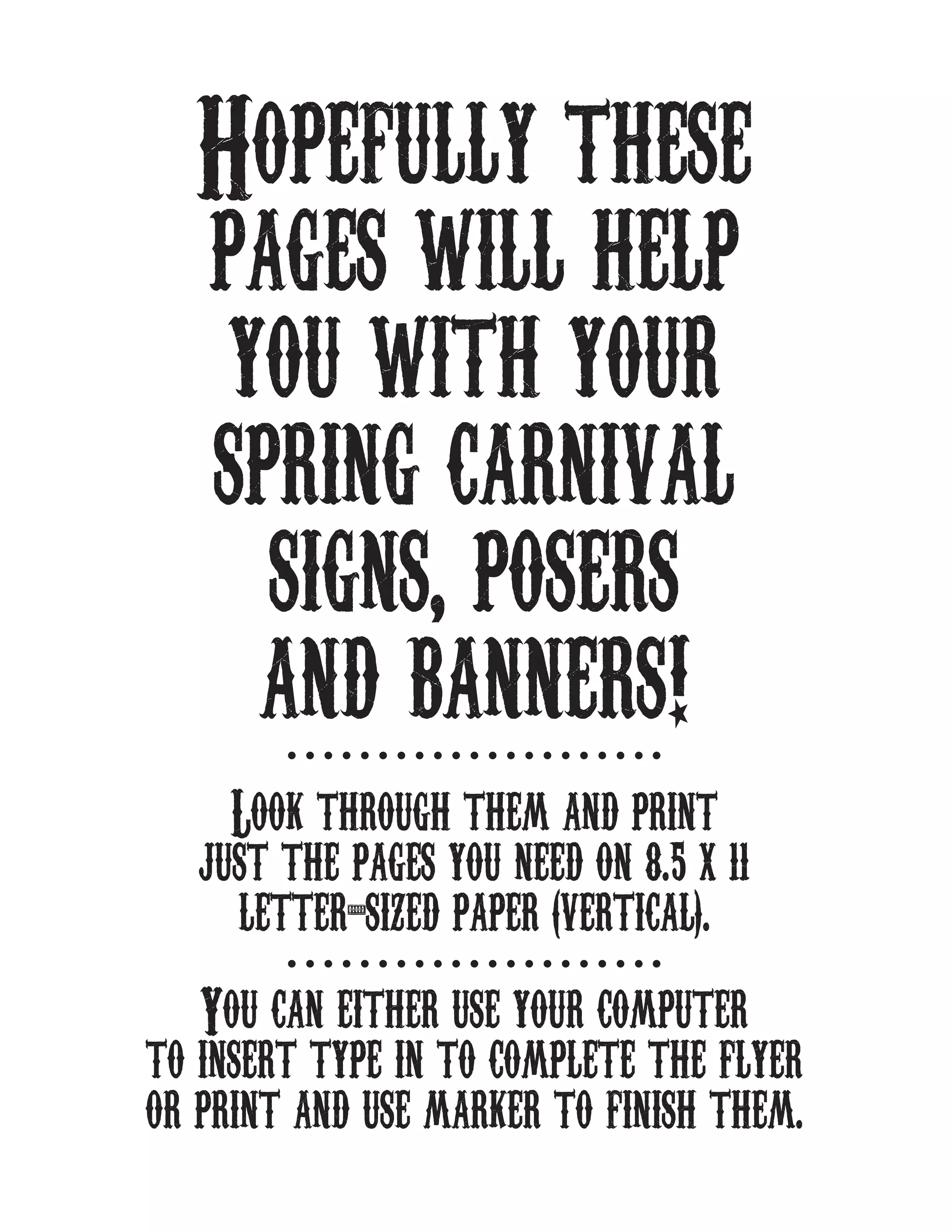 Elementary School Spring Carnival Sign Ideas & Printables - Printable ...