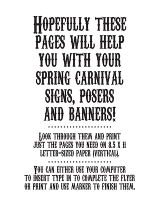 Elementary School Spring Carnival Sign Ideas & Printables - Printable ...