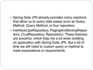 Spring Data JPA in detail with spring boot | PPTX