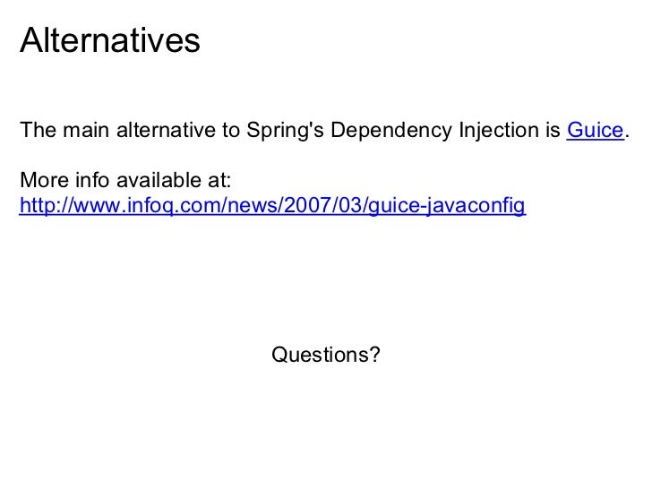 Introduction To Spring S Dependency Injection