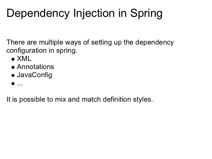 Introduction To Spring S Dependency Injection