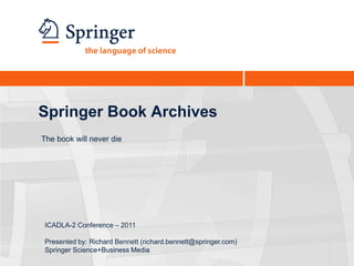 Springer book archives icadla 2 - richard bennett - presentation | PDF