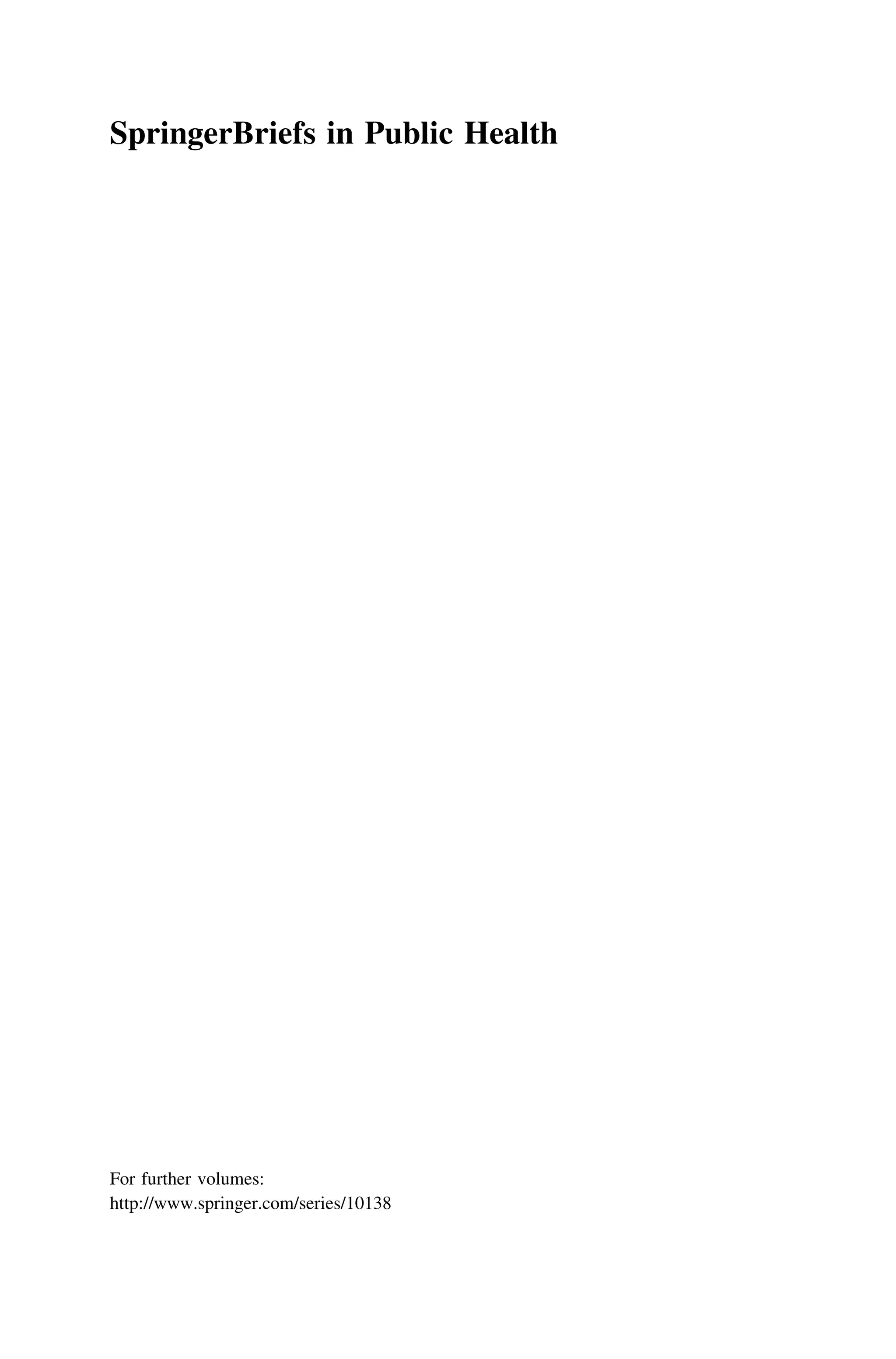 (SpringerBriefs in Public Health) Duncan Dartrey Adams, Christopher ...