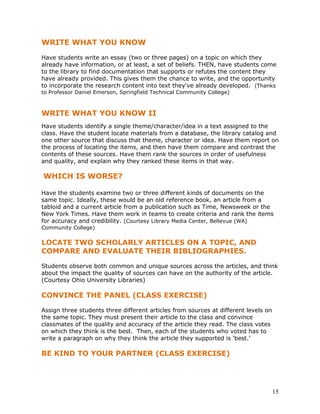 STCC Library Information Literacy Assignment Tips 2017 | PDF | Homework ...