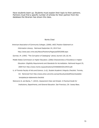 STCC Library Information Literacy Assignment Tips 2017 | PDF | Homework ...