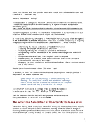 STCC Library Information Literacy Assignment Tips 2017 | PDF | Homework ...