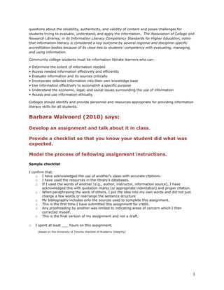 STCC Library Information Literacy Assignment Tips 2017 | PDF | Homework ...