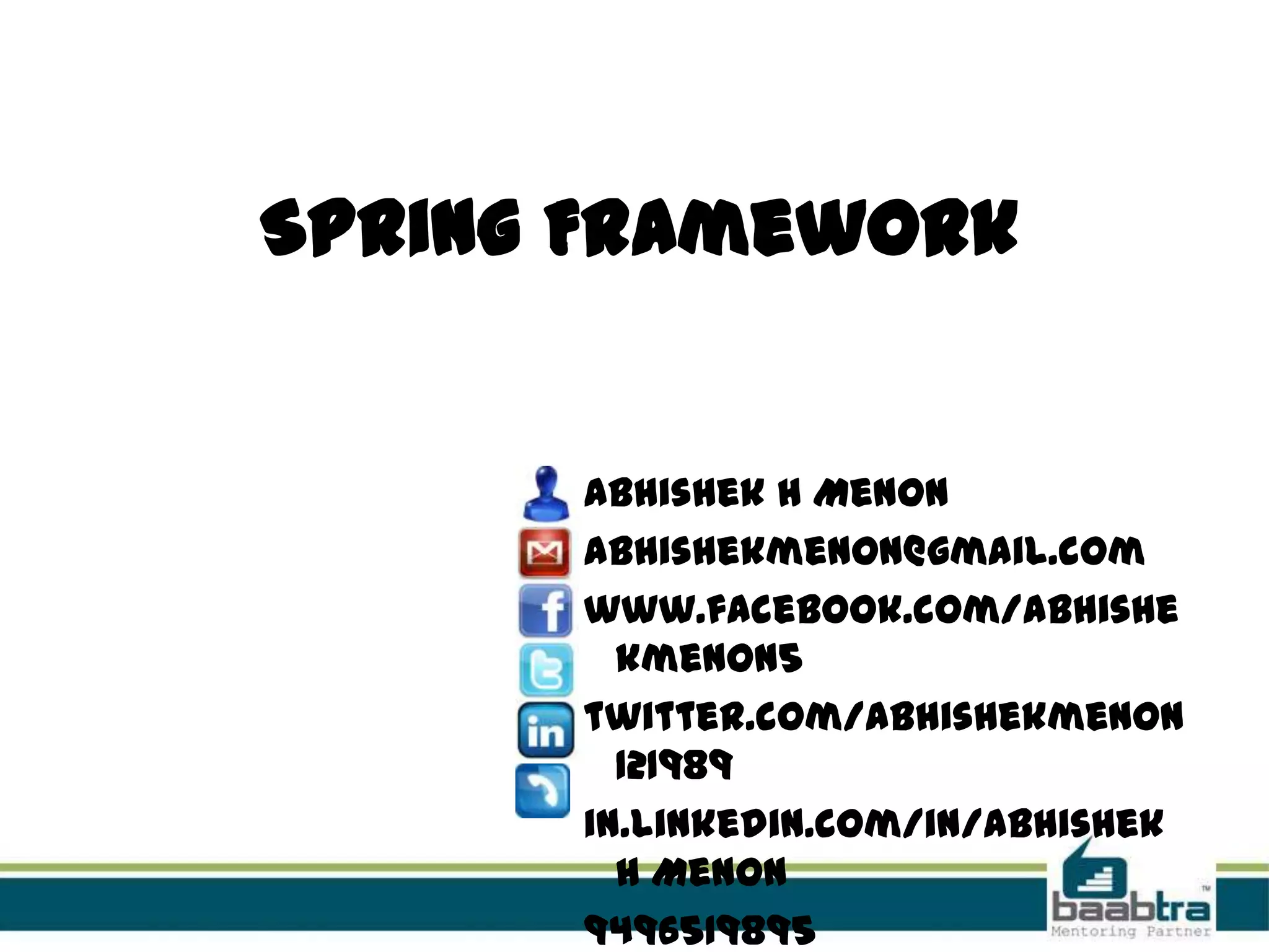 Spring framework | PPT