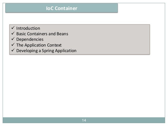 Java Spring Framework Dependency Injection Di Ioc