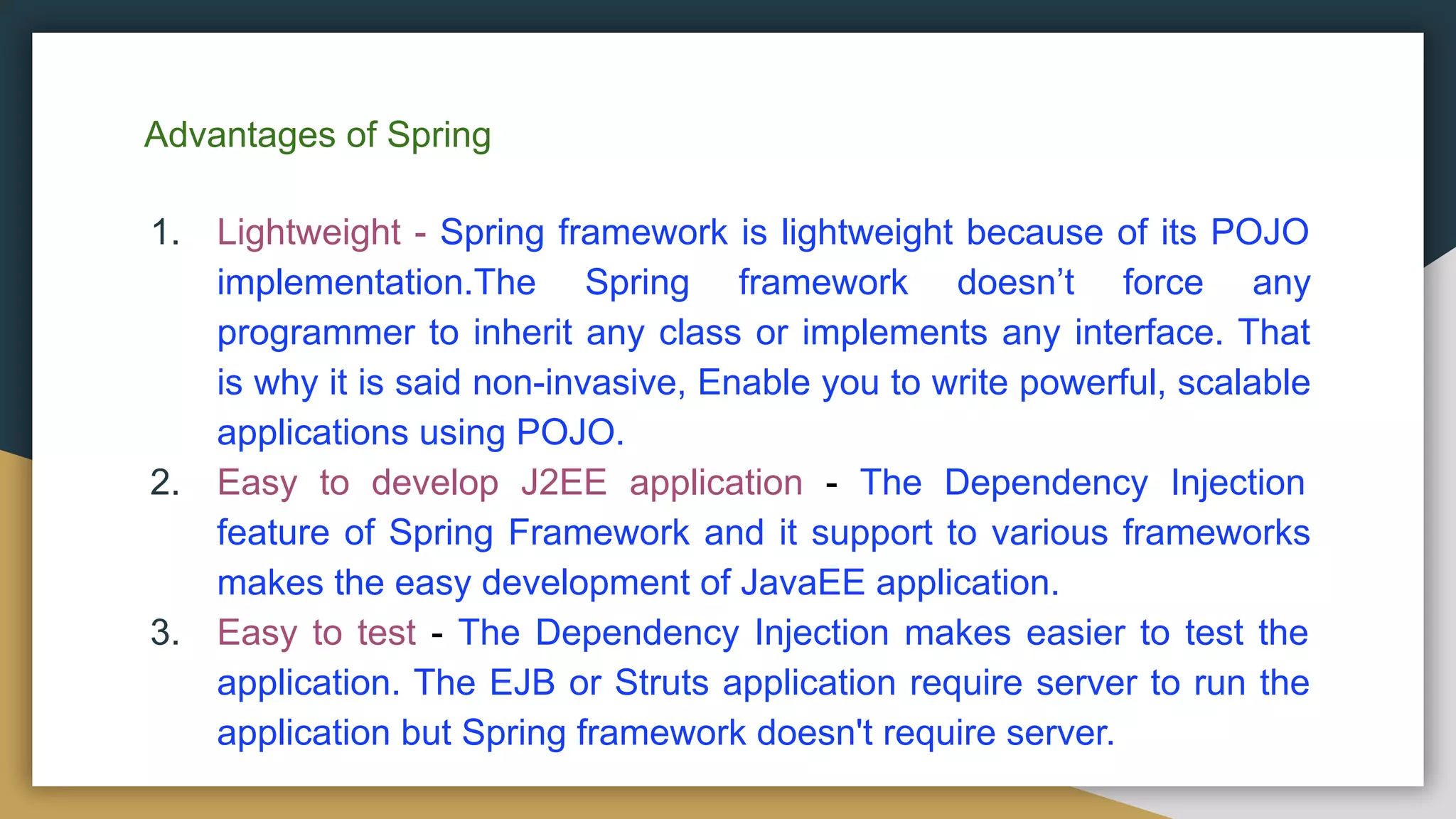 Spring framework Introduction | PPT