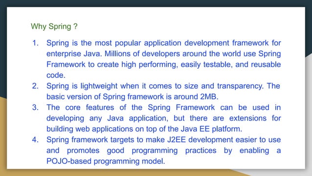 Spring Framework Introduction Ppt 6976