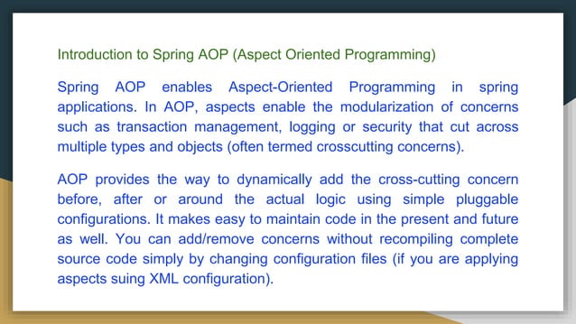 Spring framework AOP | PPTX