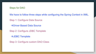 Spring framework DAO | PPT