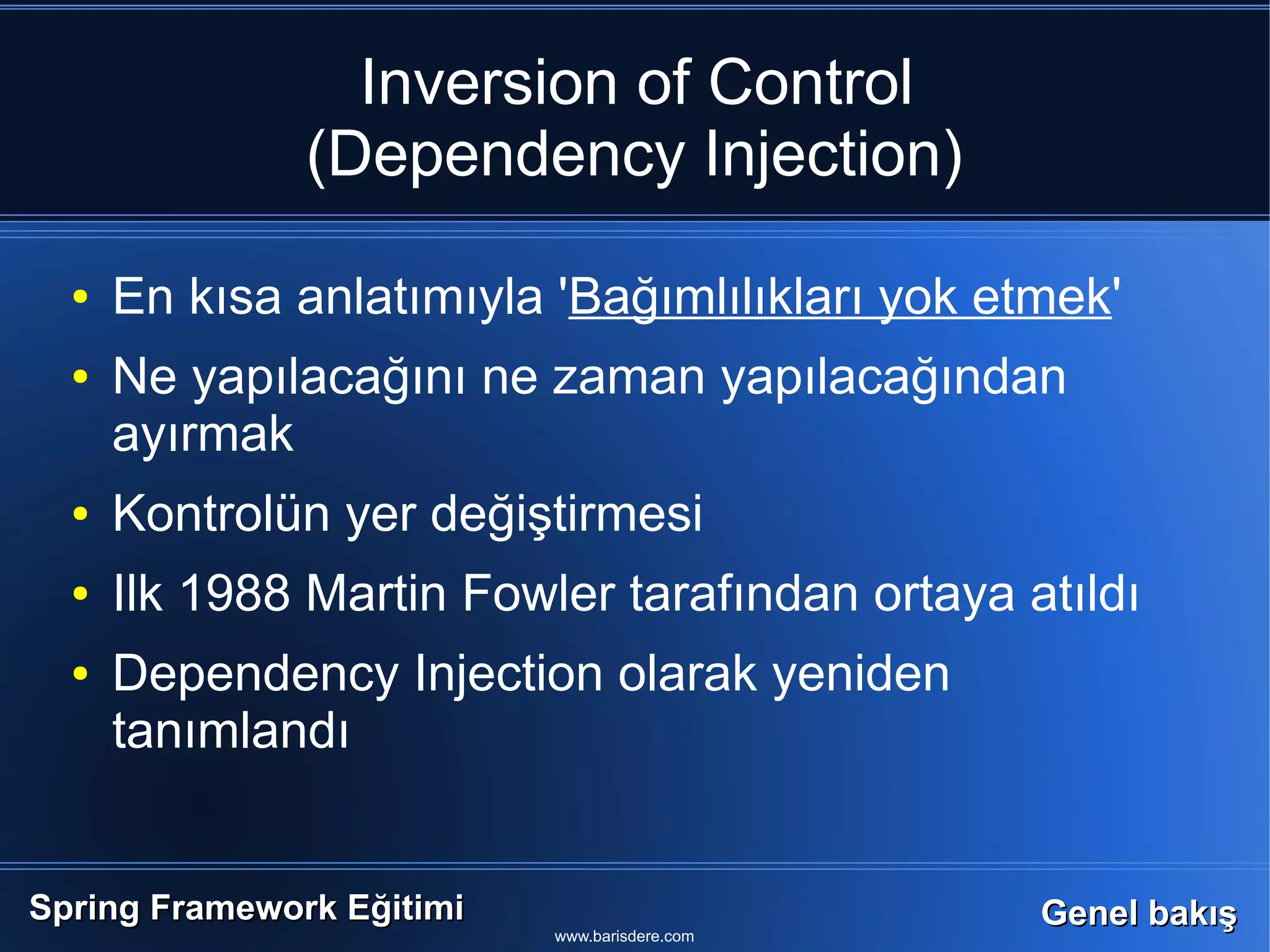 Spring framework egitimi ders 1. genel bir bakis | PDF