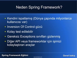Spring framework egitimi ders 1. genel bir bakis | PDF