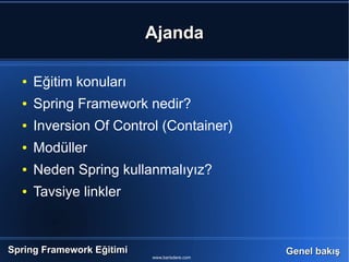 Spring framework egitimi ders 1. genel bir bakis | PDF