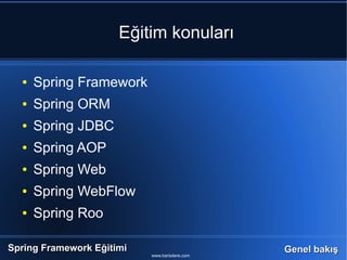 Spring framework egitimi ders 1. genel bir bakis | PDF