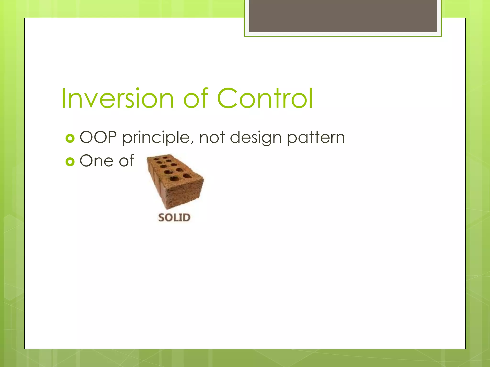 Spring framework & inversion of control | PPT