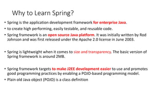 Introduction to Spring & Spring BootFramework | PPTX