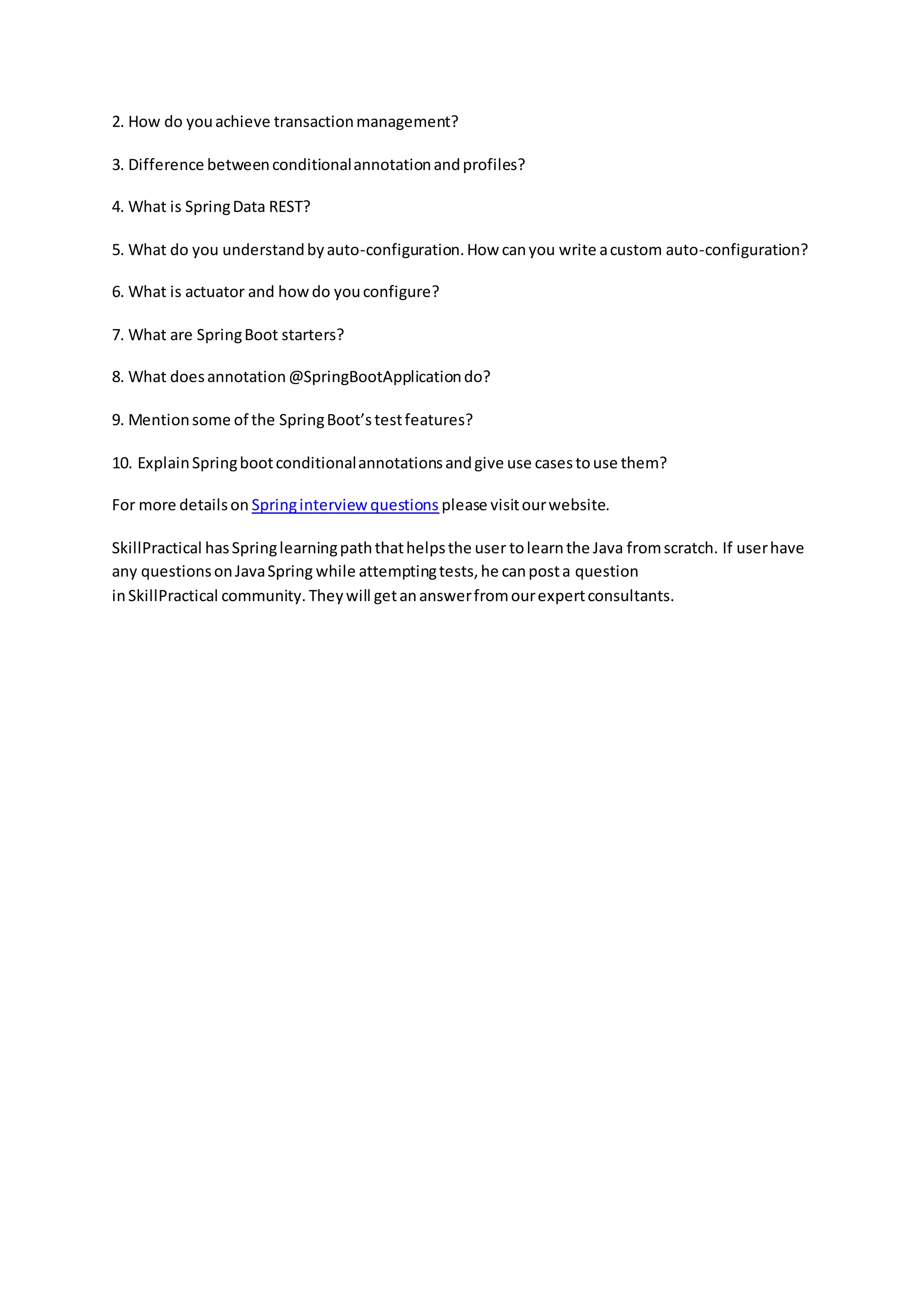 Spring interview questions | PDF