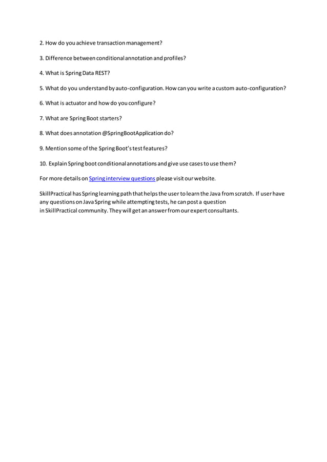 Spring interview questions | PDF