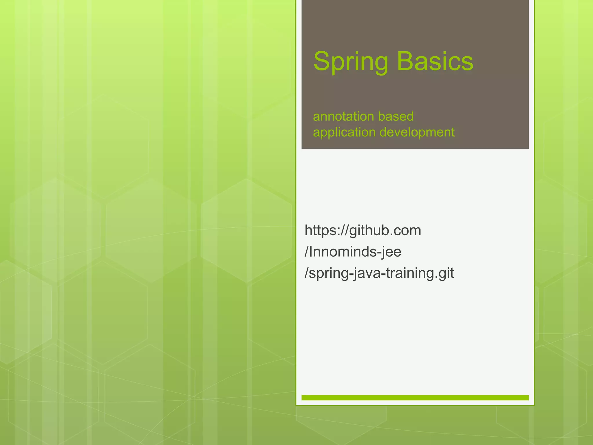 Spring Basics | PPT