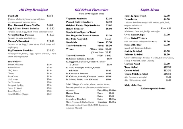 Our Menu | PDF