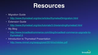 Lessons learned from upgrading Thymeleaf | PPT